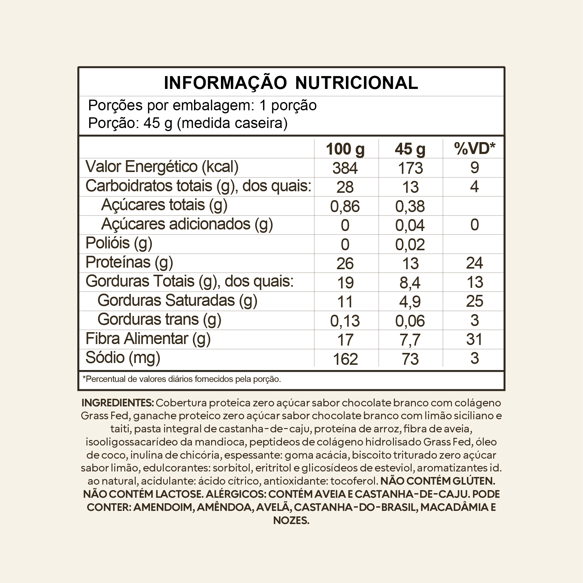 Selvs Collagen Bar Torta de Limão | Barrinha Proteica com Colágeno